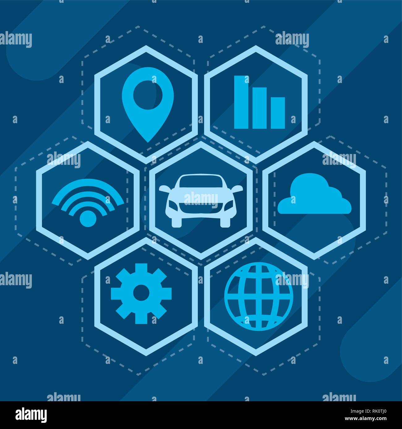 autonomous smart car system technology vector illustration Stock Vector ...
