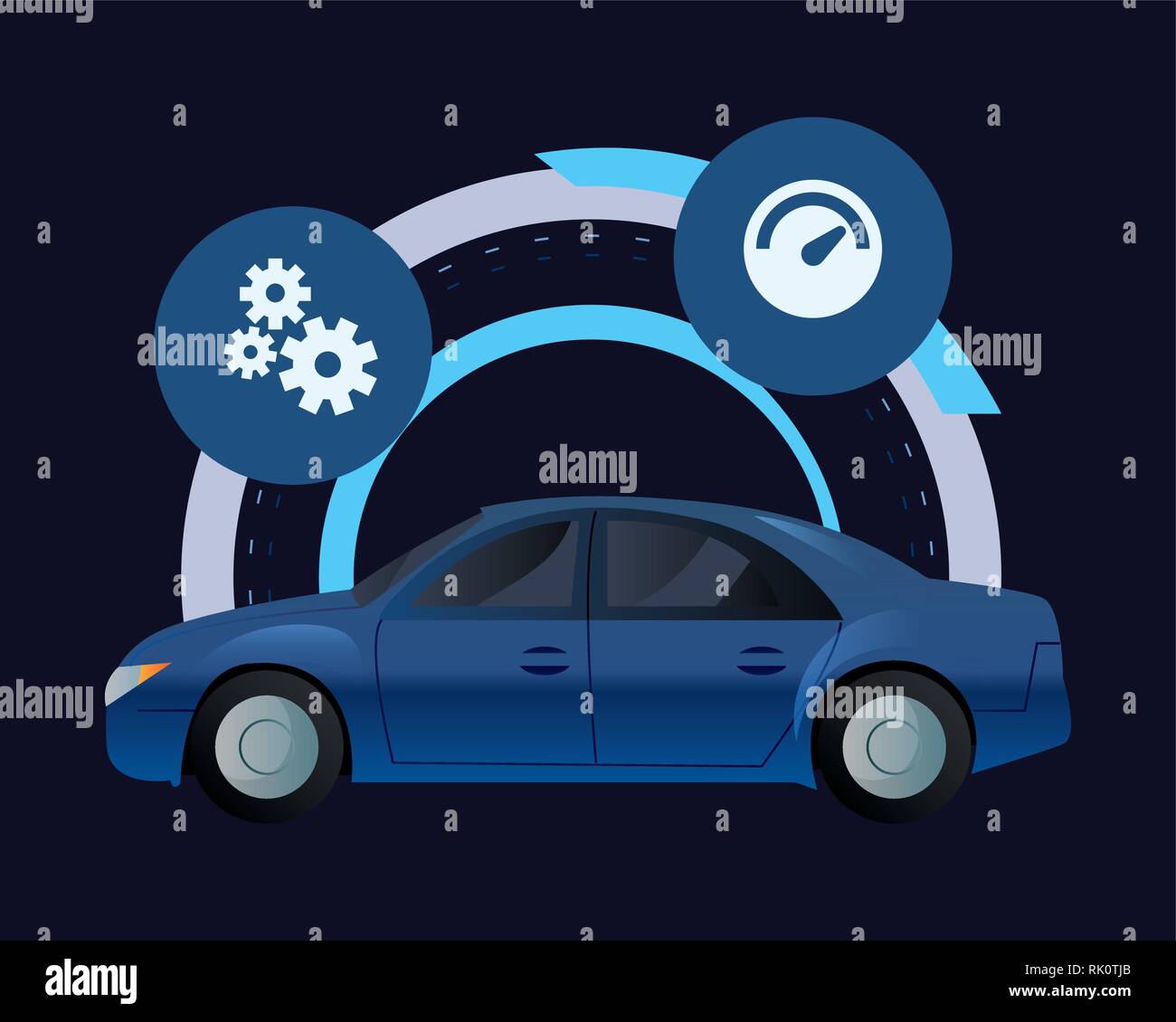 autonomous smart car speed tachometer vector illustration Stock Vector ...