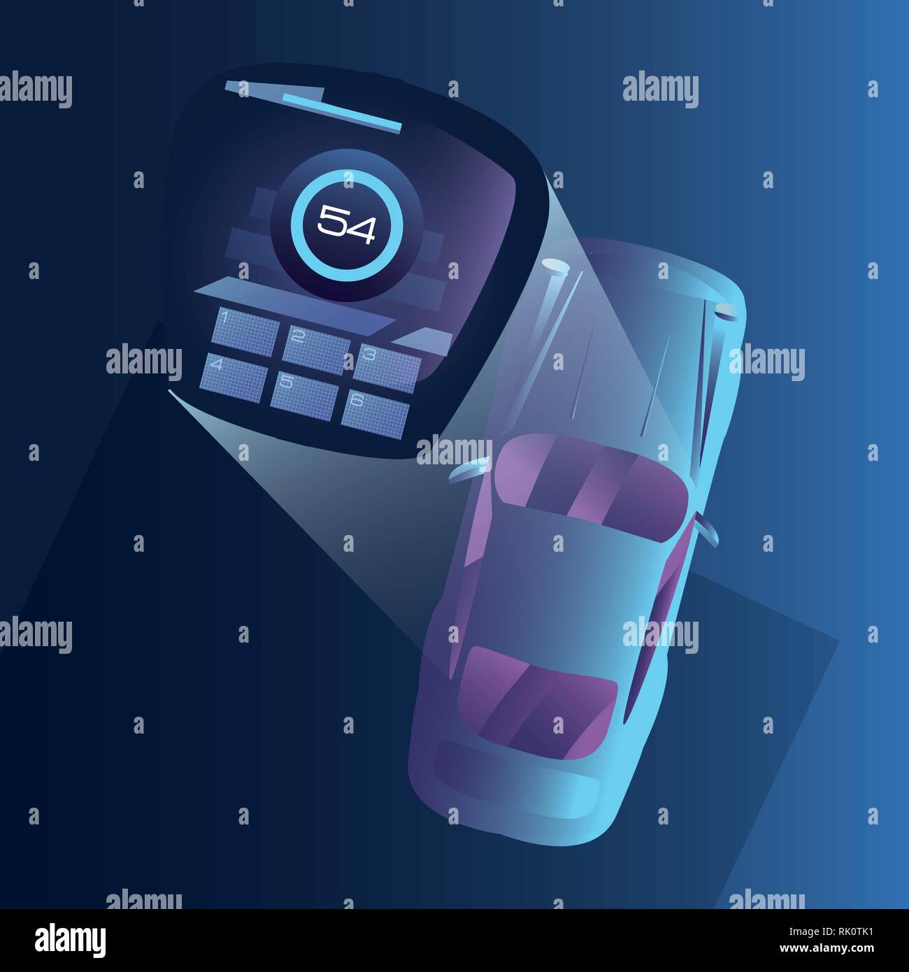 autonomous smart car speed panel digital vector illustration Stock ...