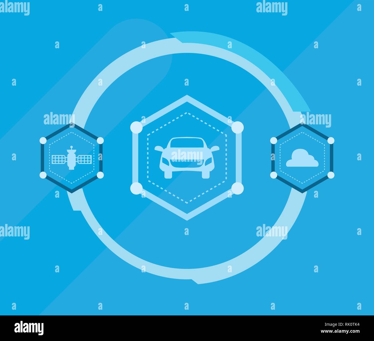 autonomous smart car wireless connection vector illustration Stock ...