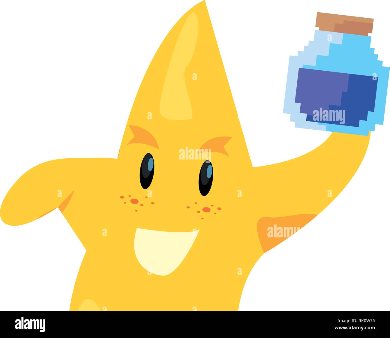 video game strong star with potion vector illustration Stock Vector ...
