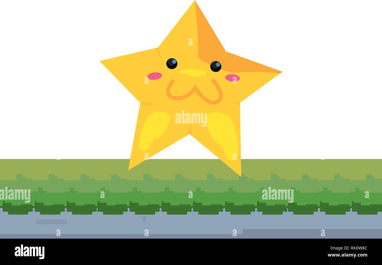 cute star level video game landscape vector illustration Stock Vector ...