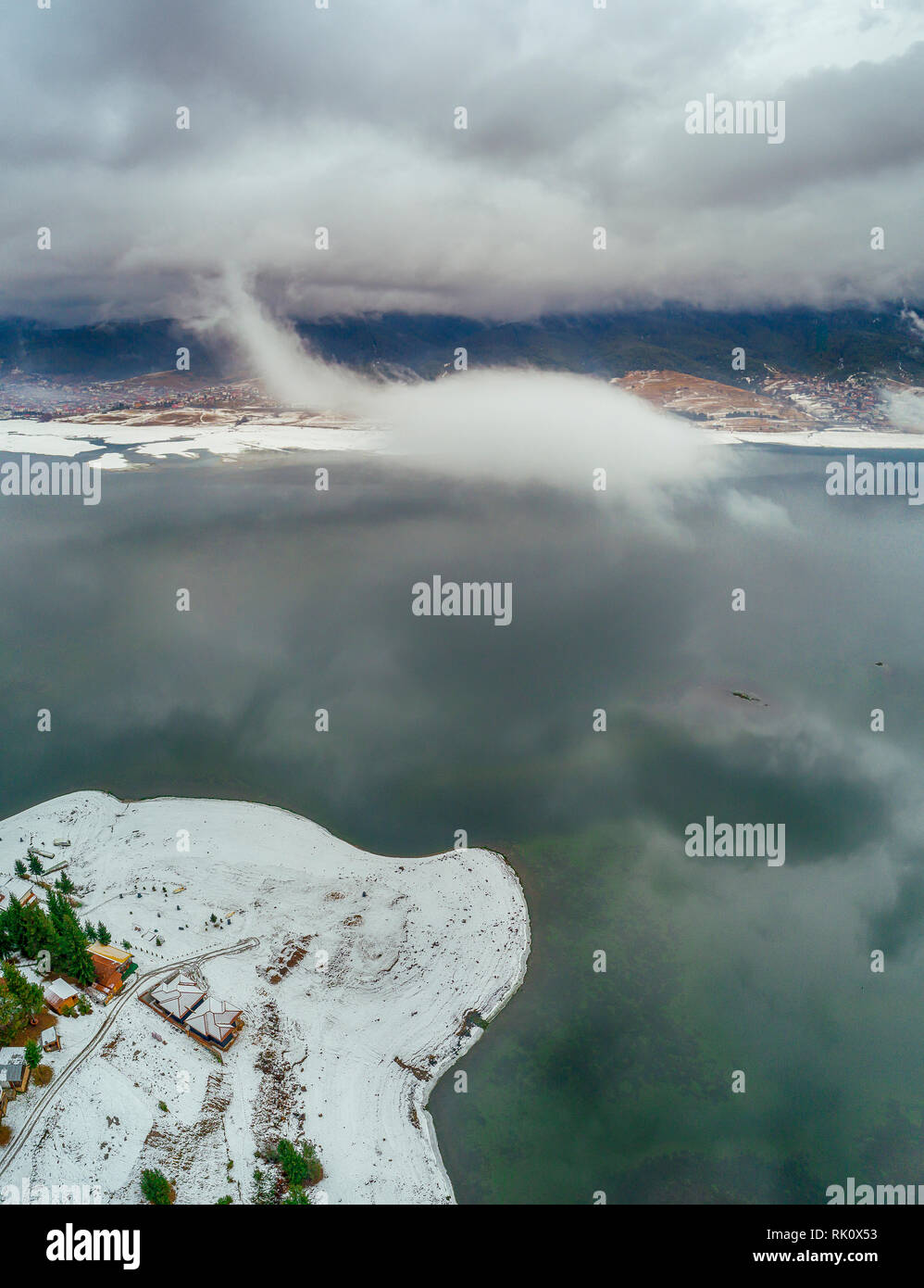 Amazing winter Landscape of Dospat Reservoir, Smolyan Region, Bulgaria ...
