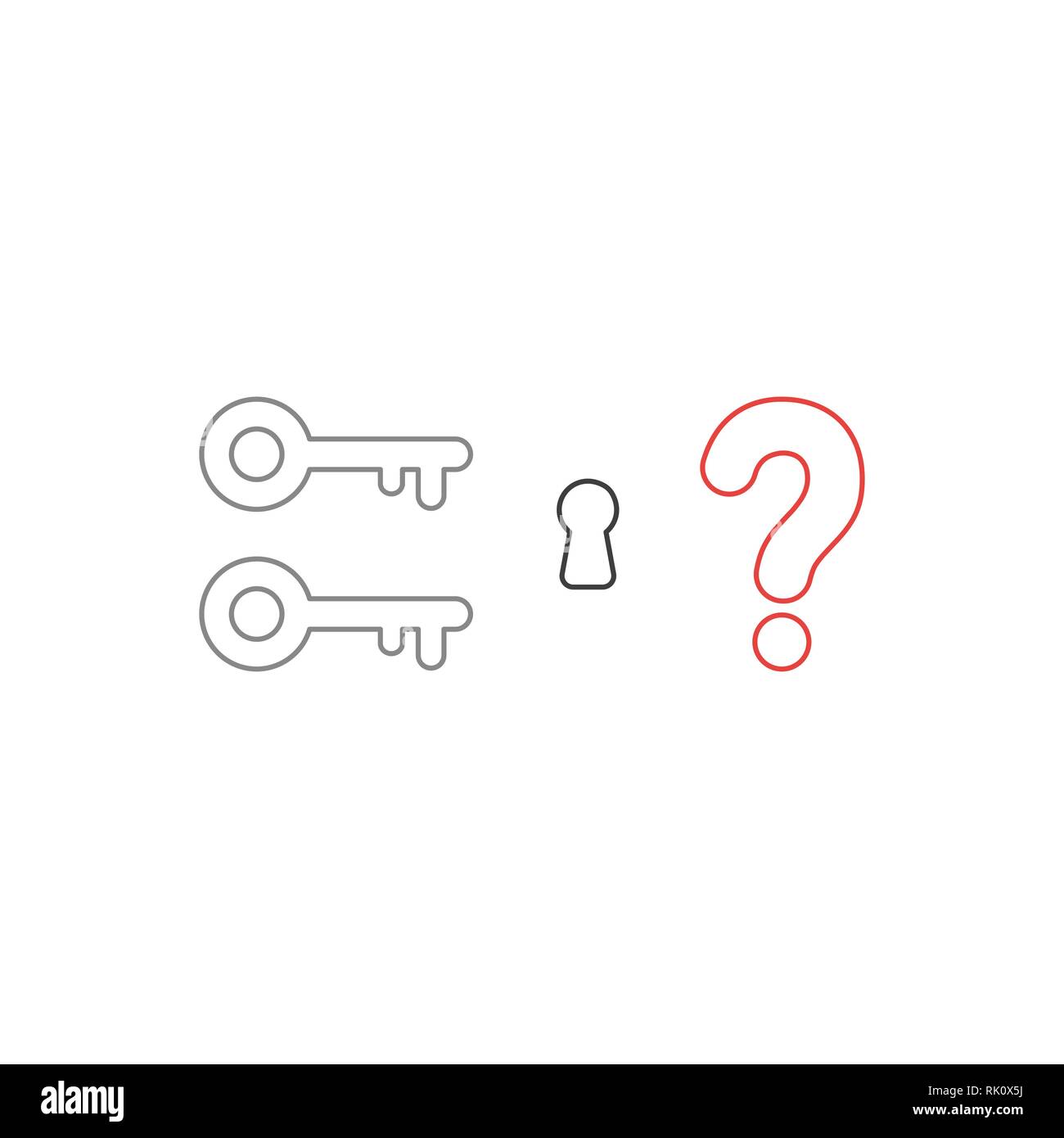 Flat design style vector illustration concept of two key icons with ...