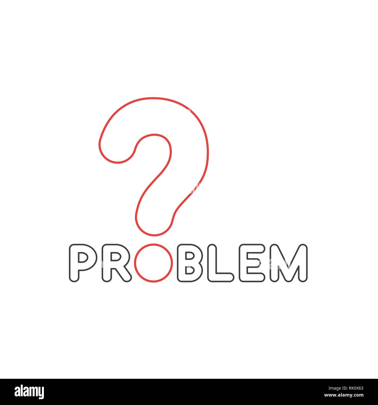 Flat design style vector illustration concept of problem text with ...