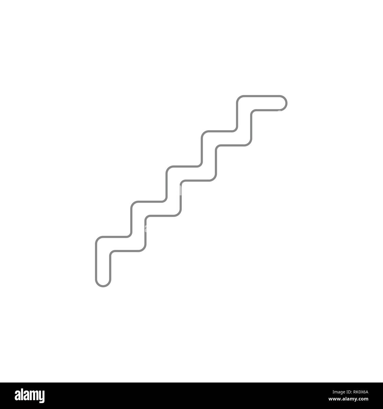 Flat design style vector illustration of line stairs symbol icon on ...