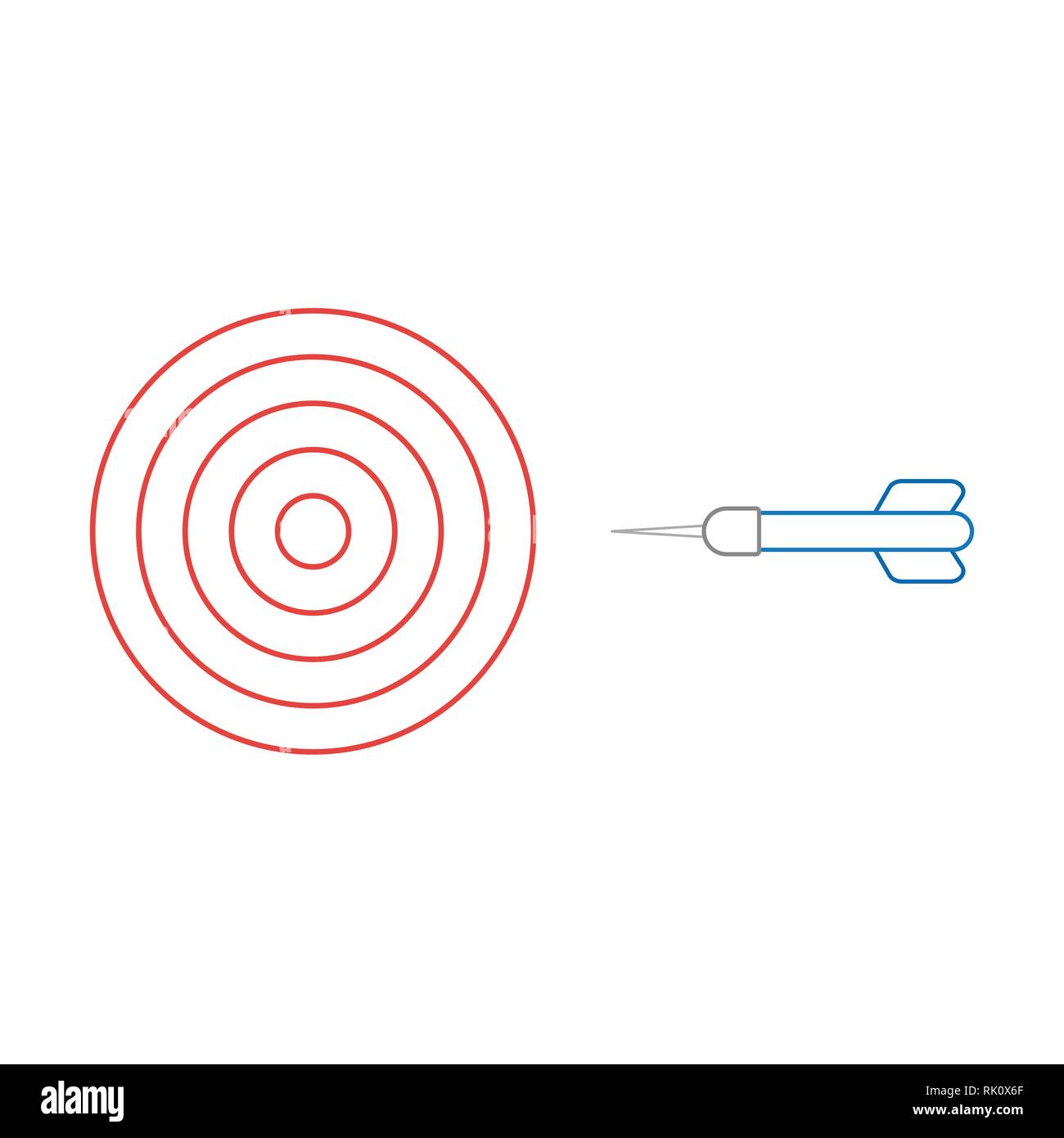 Flat design style vector illustration concept of bullseye with dart ...