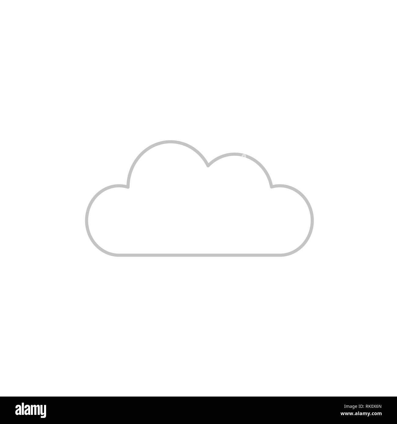 Flat design style vector illustration of cloud symbol icon on white ...