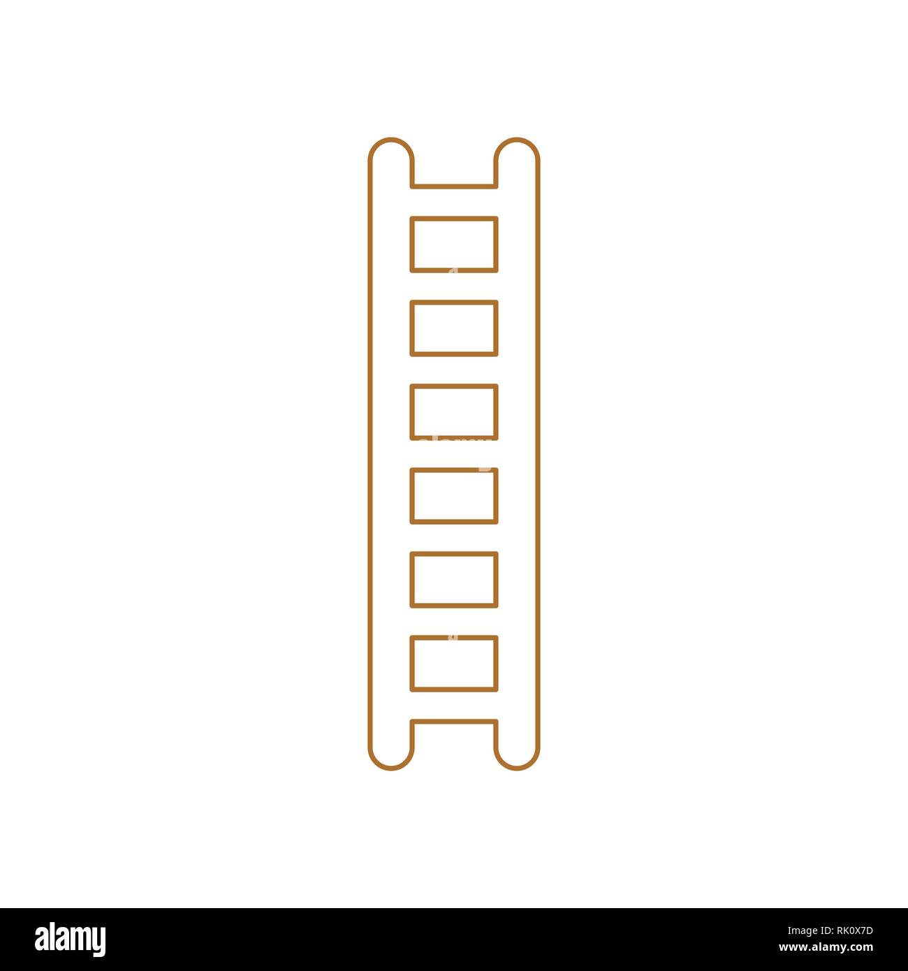 Flat design style vector illustration of wooden ladder symbol icon on ...