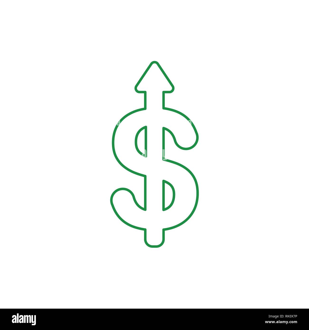 Flat design style vector illustration concept of dollar symbol icon ...