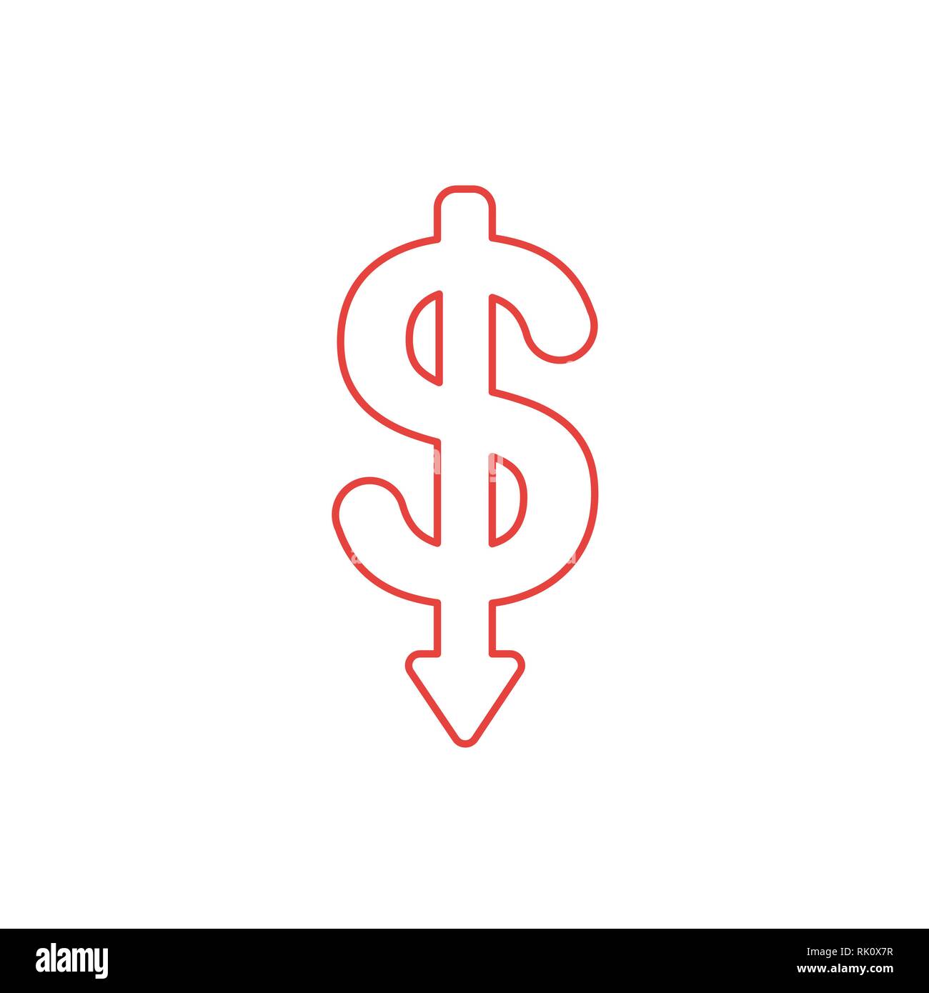 Flat design style vector illustration concept of dollar symbol icon ...