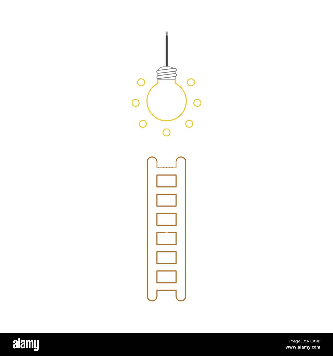 Flat design style vector illustration concept of climb to glowing light ...