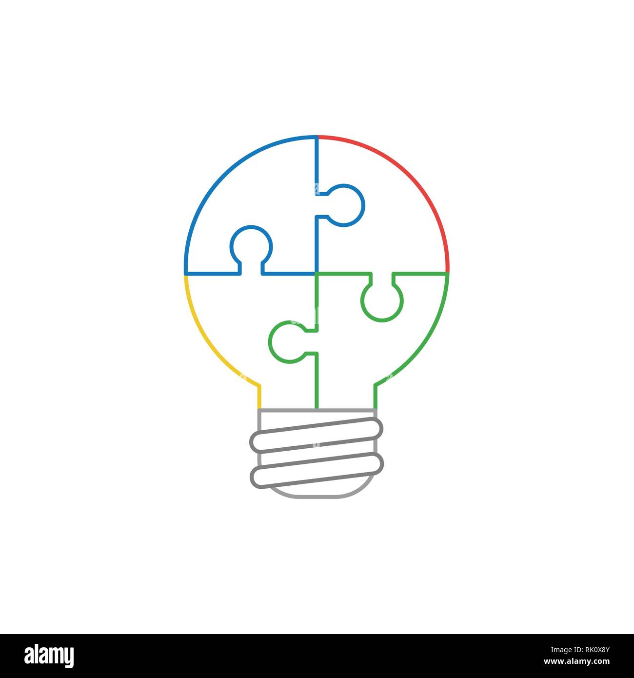 Flat design style vector illustration concept of lightbulb-shaped ...