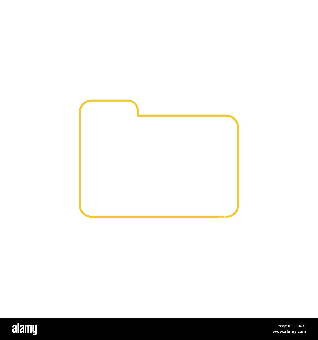 Flat design style vector illustration of closed folder symbol icon on ...