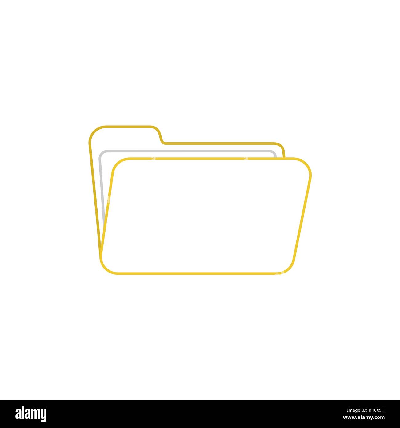 Flat design style vector illustration of open folder symbol icon on ...