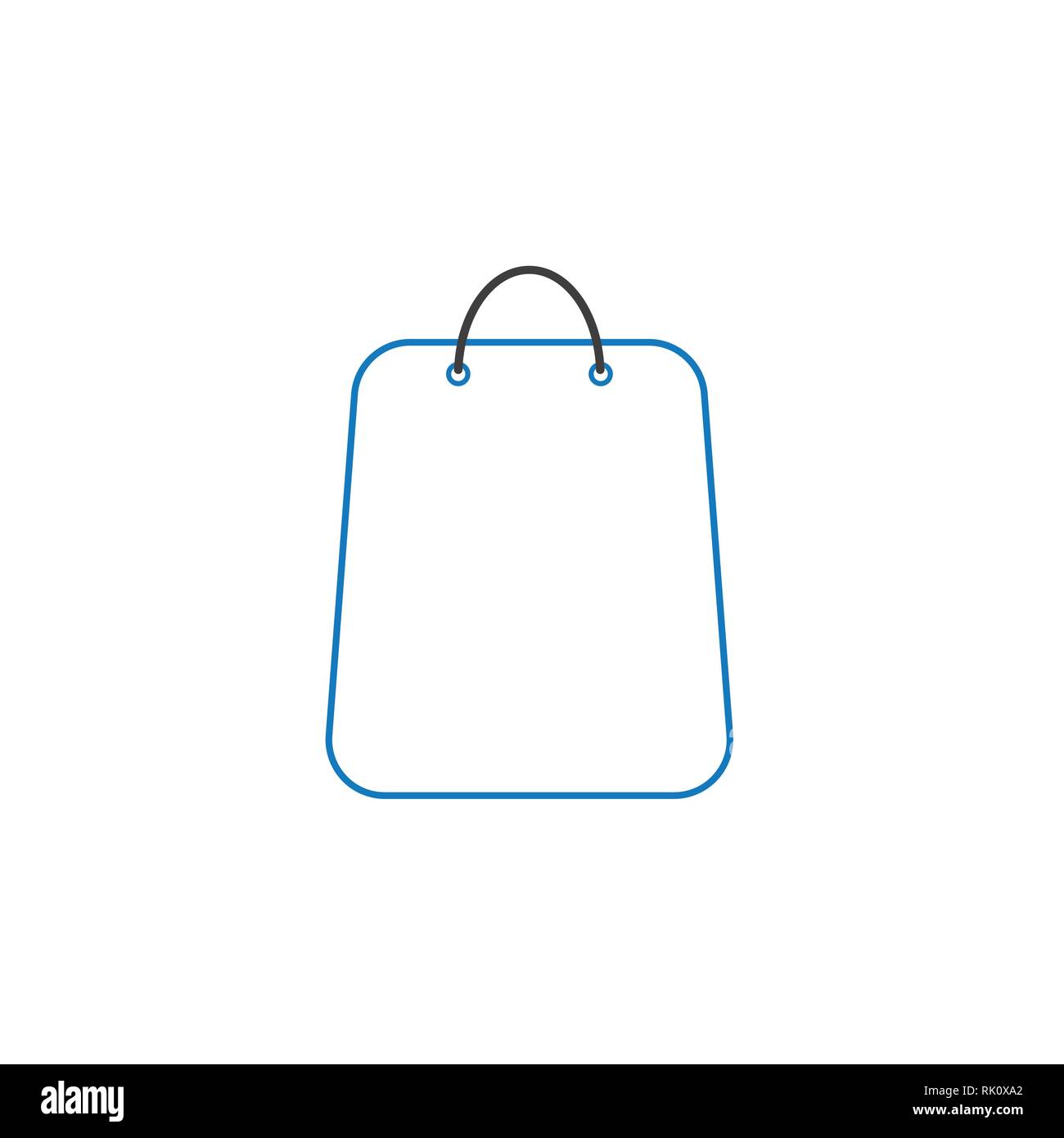 Flat design style vector illustration of shopping bag symbol icon on ...