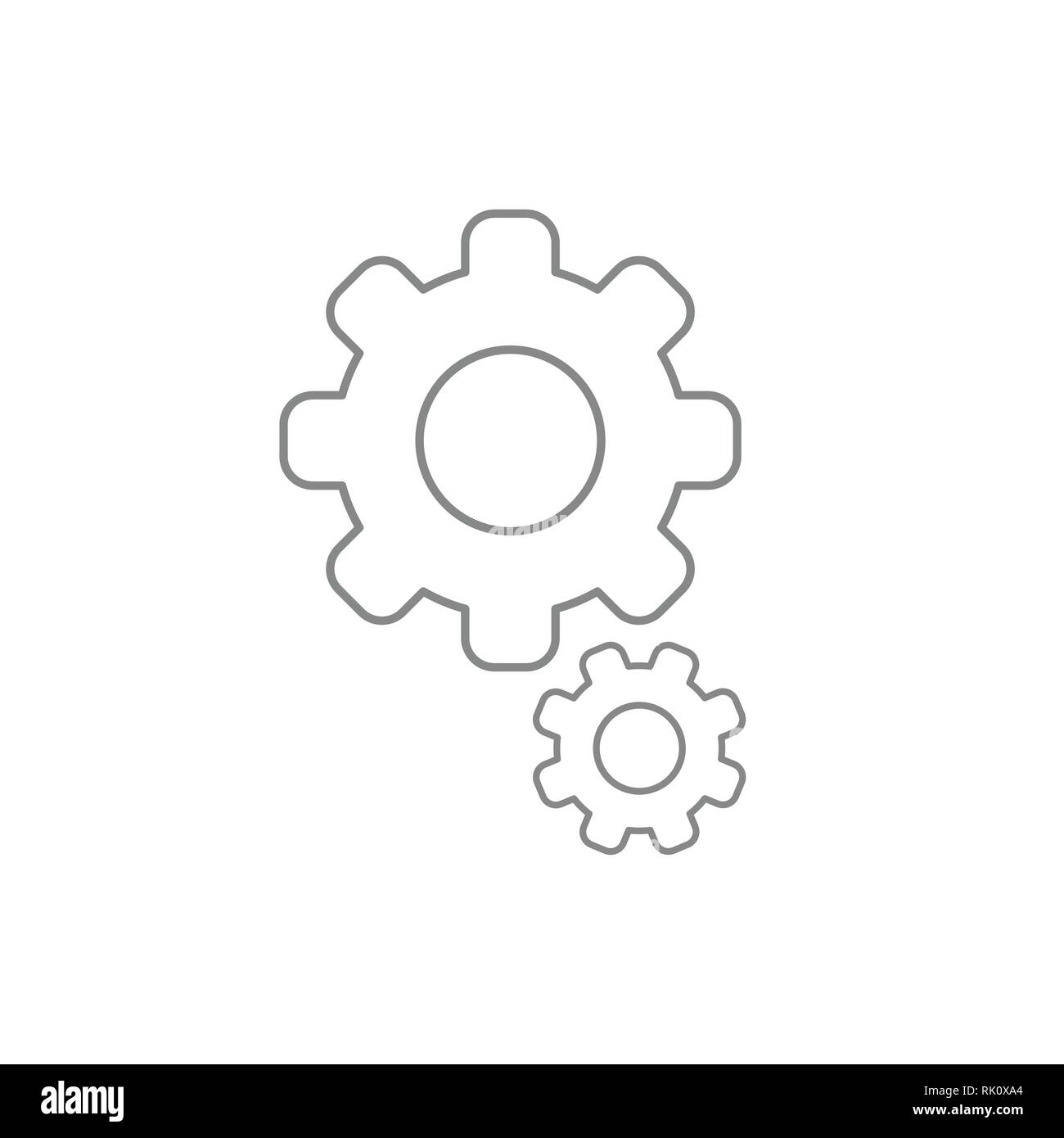 Flat design style vector illustration of gears symbol icon on white ...
