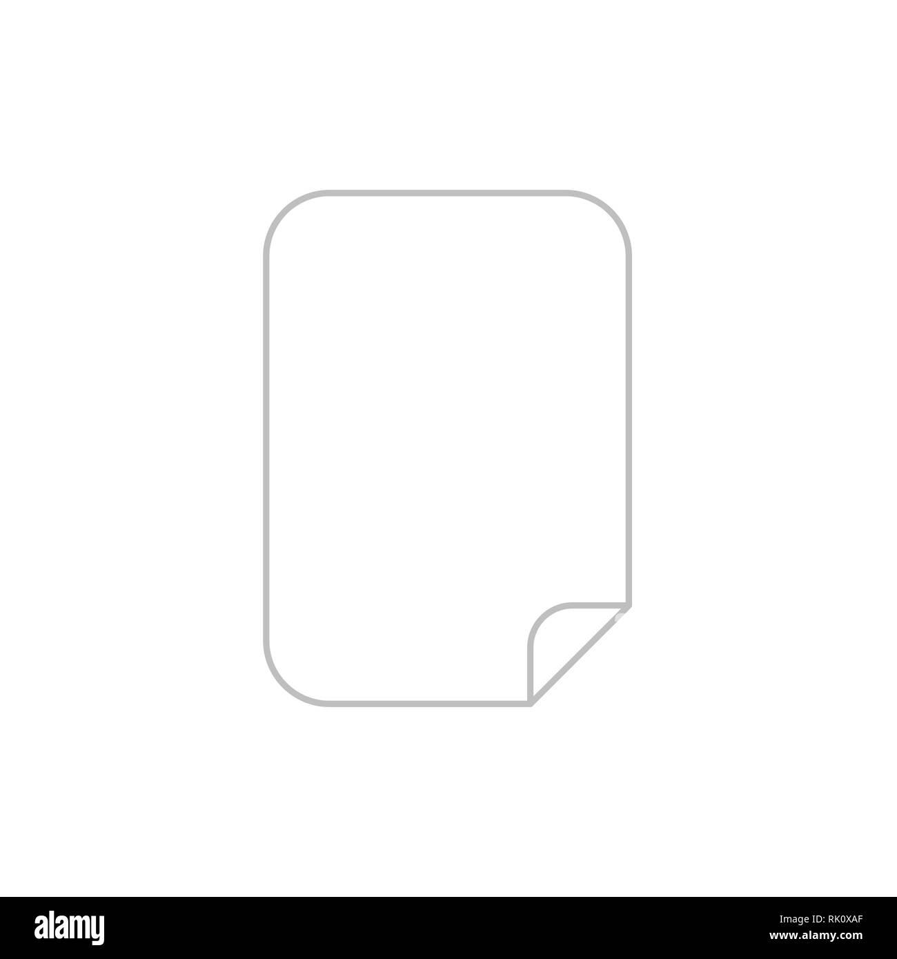 Flat design style vector illustration of blank paper symbol icon on ...