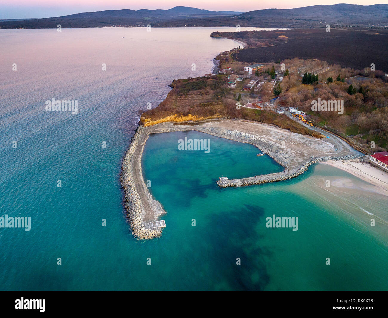 Building a new breakwater in Kraimorie Burgas Stock Photo - Alamy