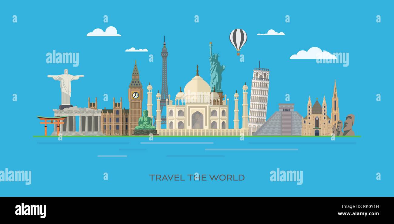 World landmarks vector hi-res stock photography and images - Alamy
