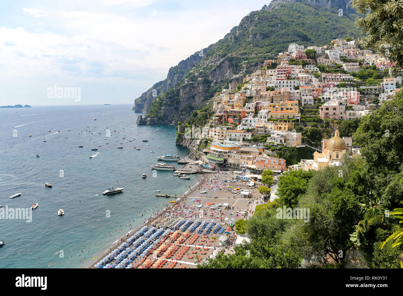 General view of Positano Town in Naples City, Italy Stock Photo - Alamy