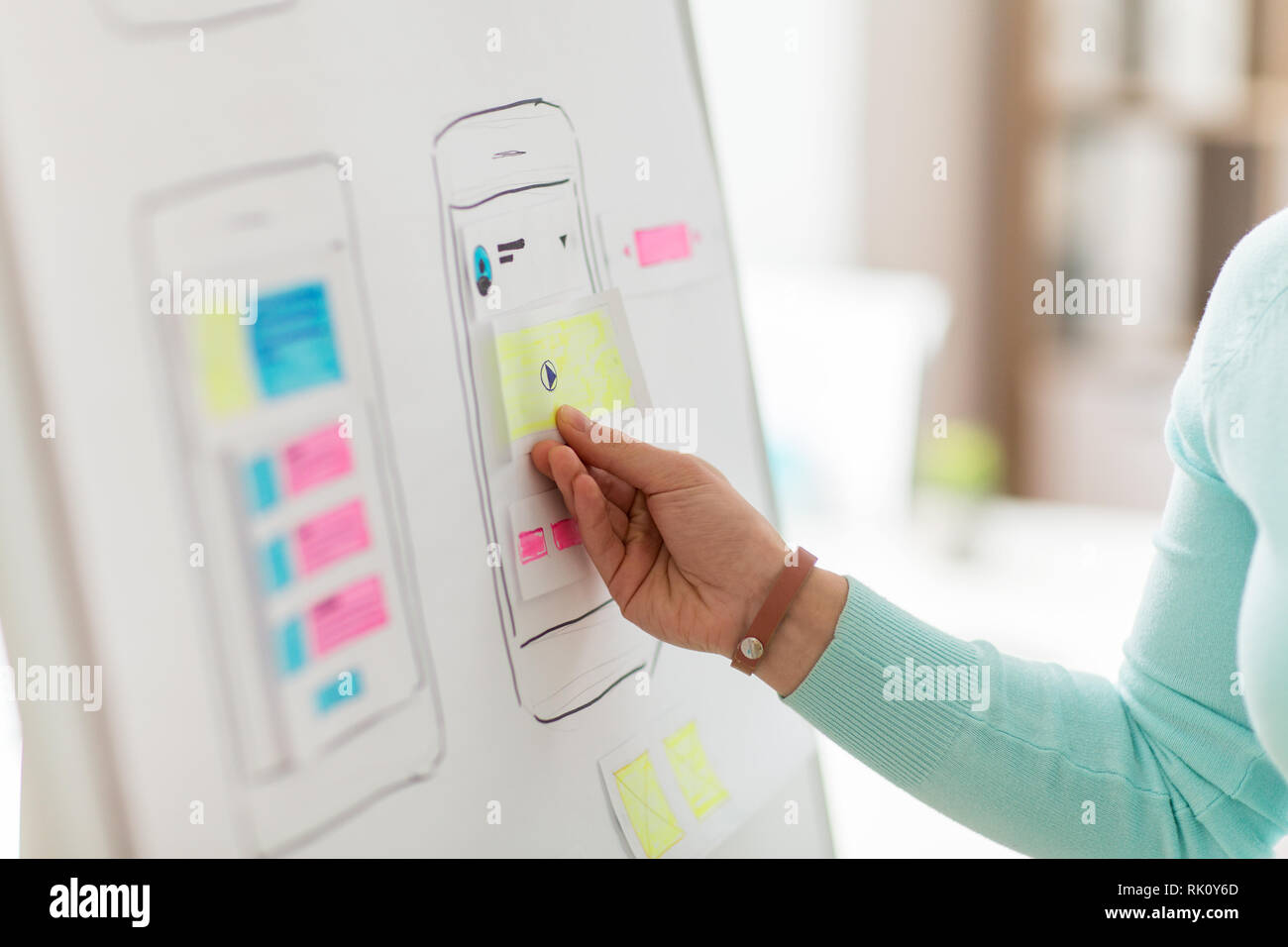 hand of developer working on ui design at office Stock Photo - Alamy