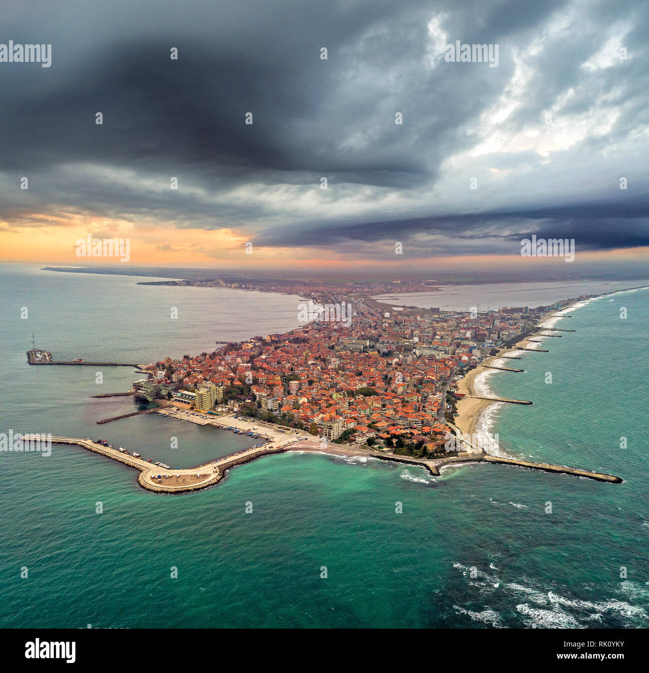 Aerial view of Pomorie city,Bulgaria Stock Photo - Alamy