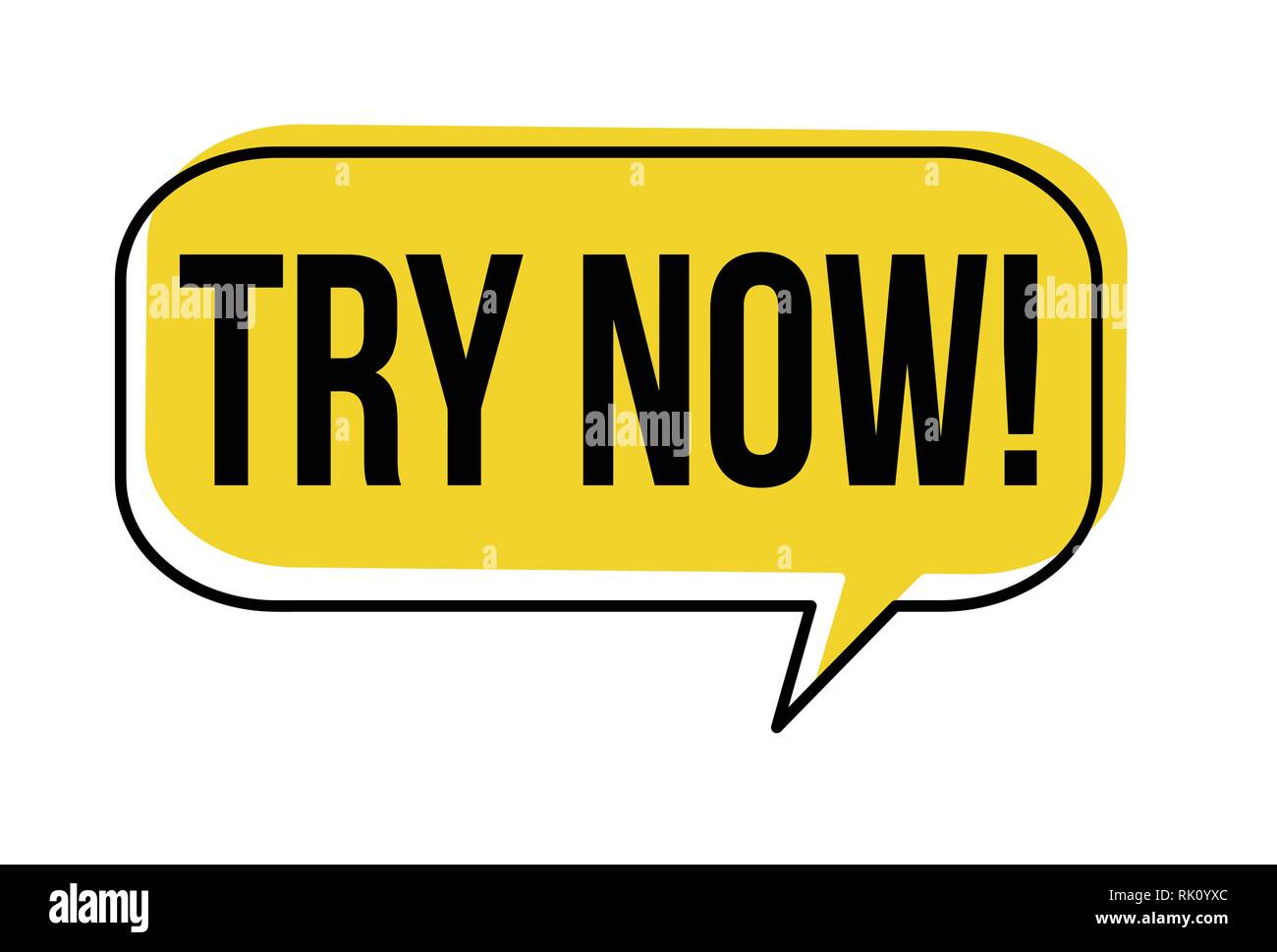 Try now speech bubble on white background, vector illustration Stock ...