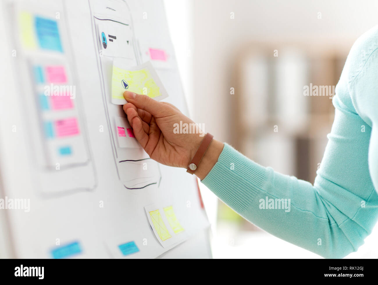 hand of developer working on ui design at office Stock Photo - Alamy