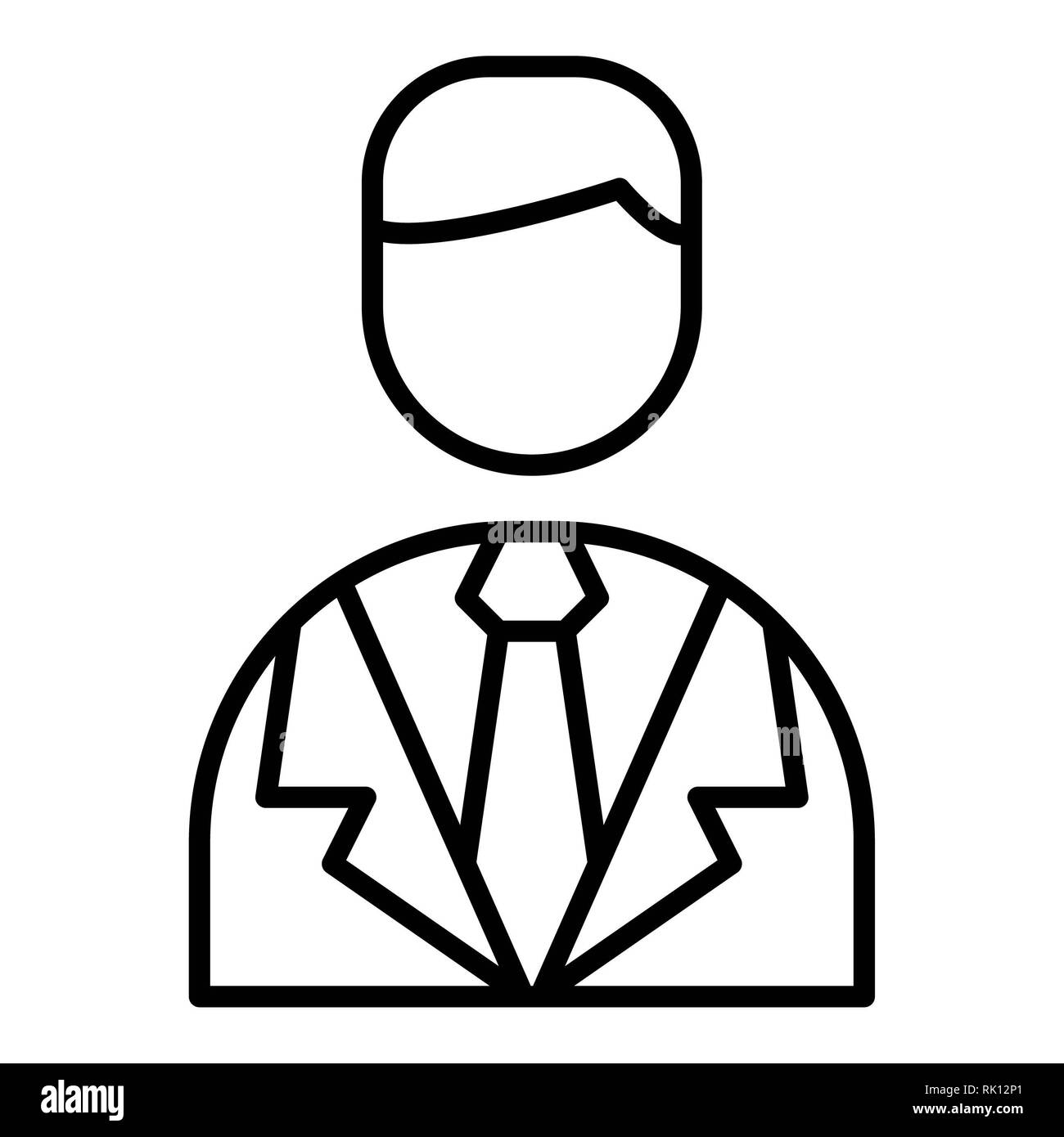 Manager Icon, Vector Illustration, Business Outline Stock Photo - Alamy