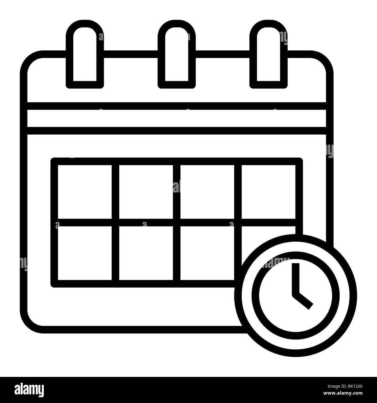 Schedule Icon, Vector Illustration, Business Outline Stock Photo - Alamy
