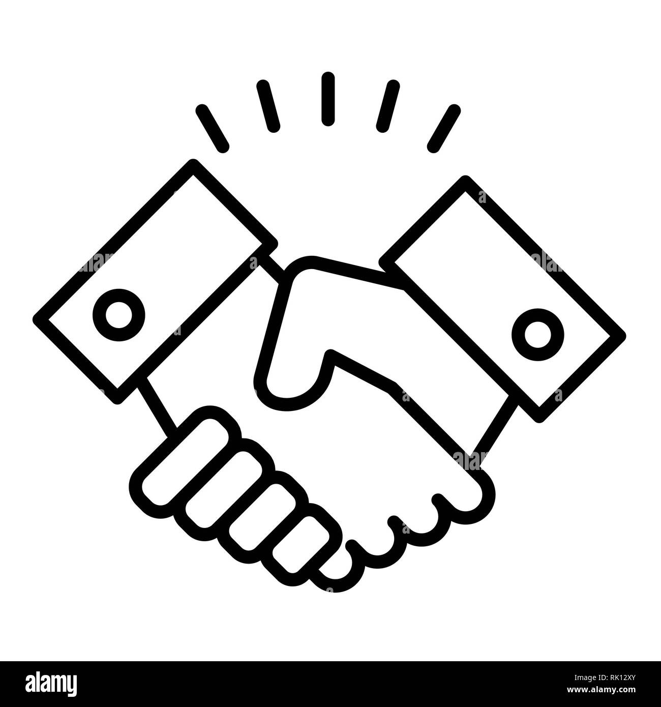 Handshake icon Black and White Stock Photos & Images - Alamy
