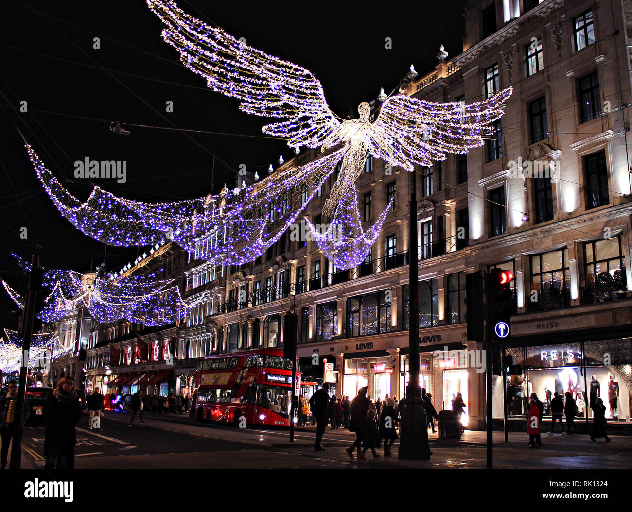 The 'Spirit of Christmas' festive lights at Oxford street in London, UK ...