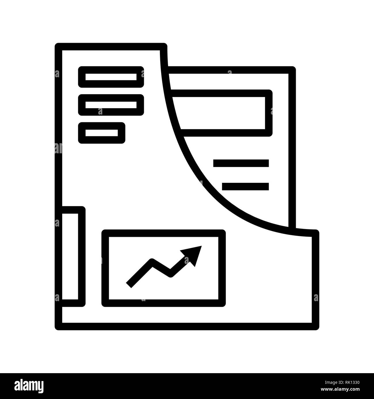 Document Icon, Vector Illustration, Business Outline Stock Photo - Alamy