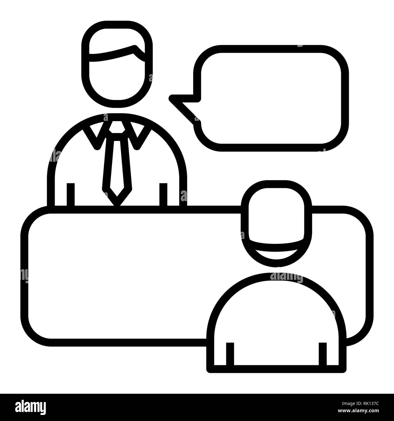 Interview Icon, Vector Illustration, Business Outline Stock Photo - Alamy