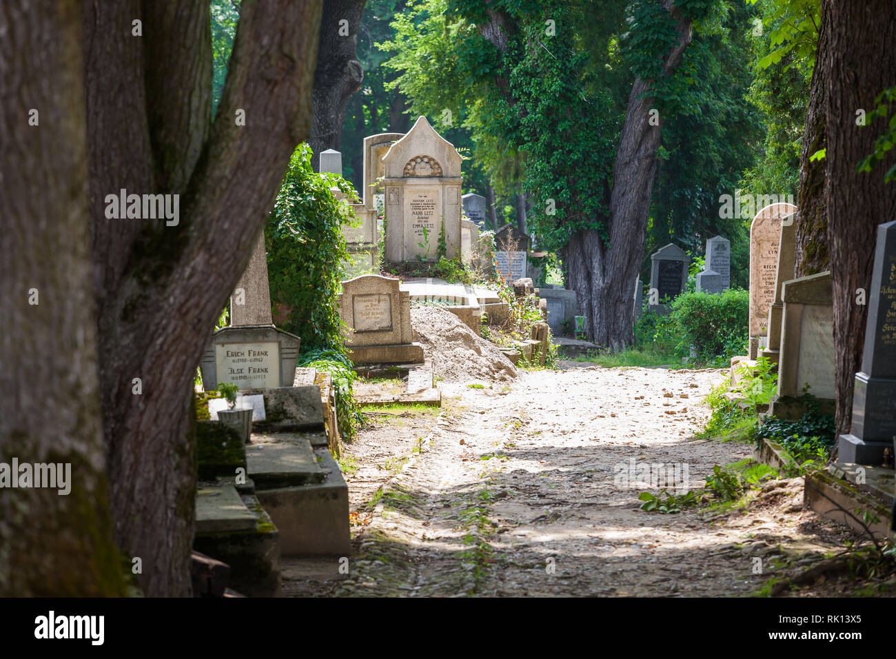 Cemetery on Sighisoara fortress hill from Transylvania, Romania Stock ...