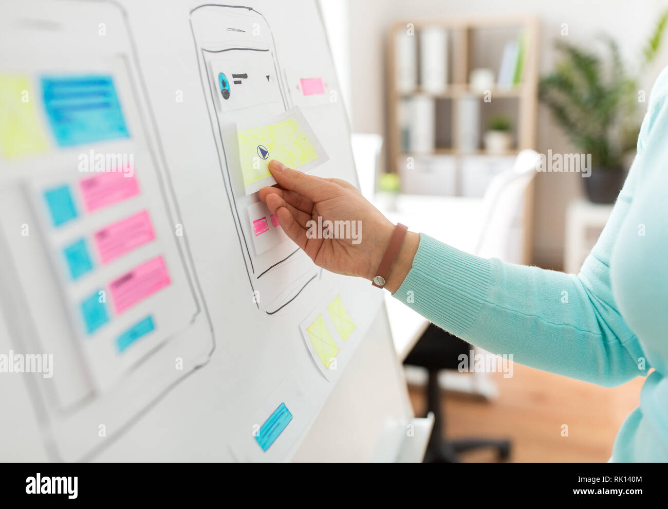 hand of developer working on ui design at office Stock Photo - Alamy
