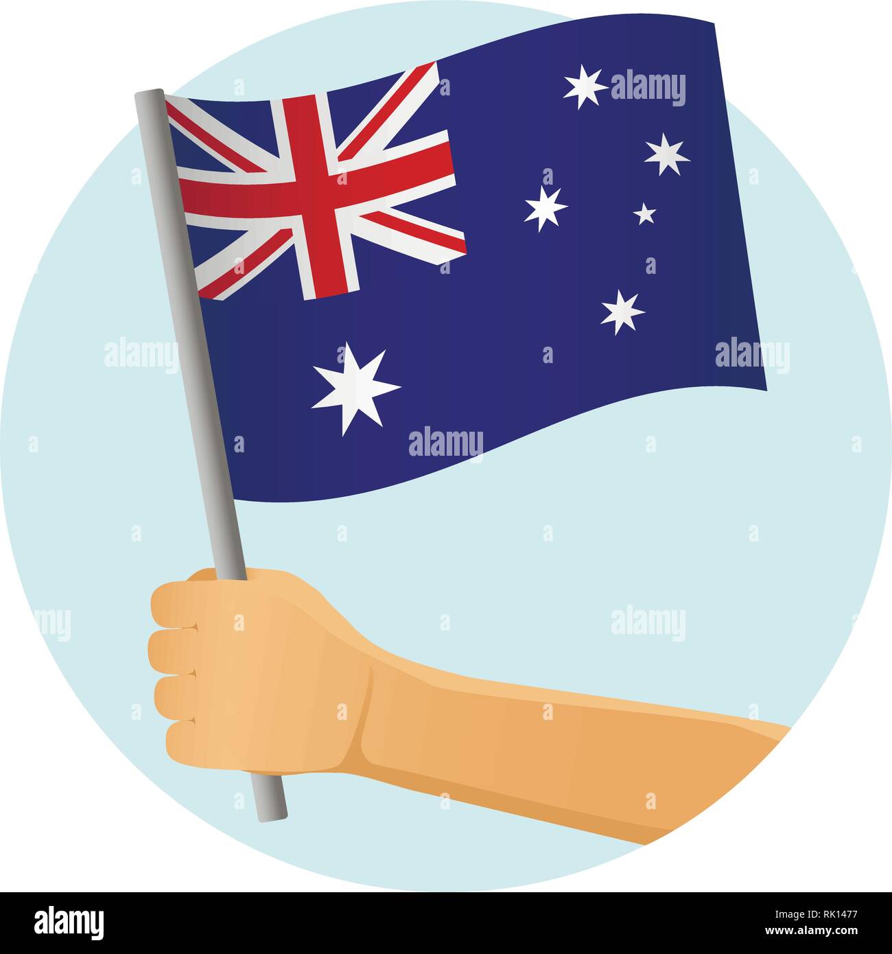 Australia flag in hand. Patriotic background. National flag of ...