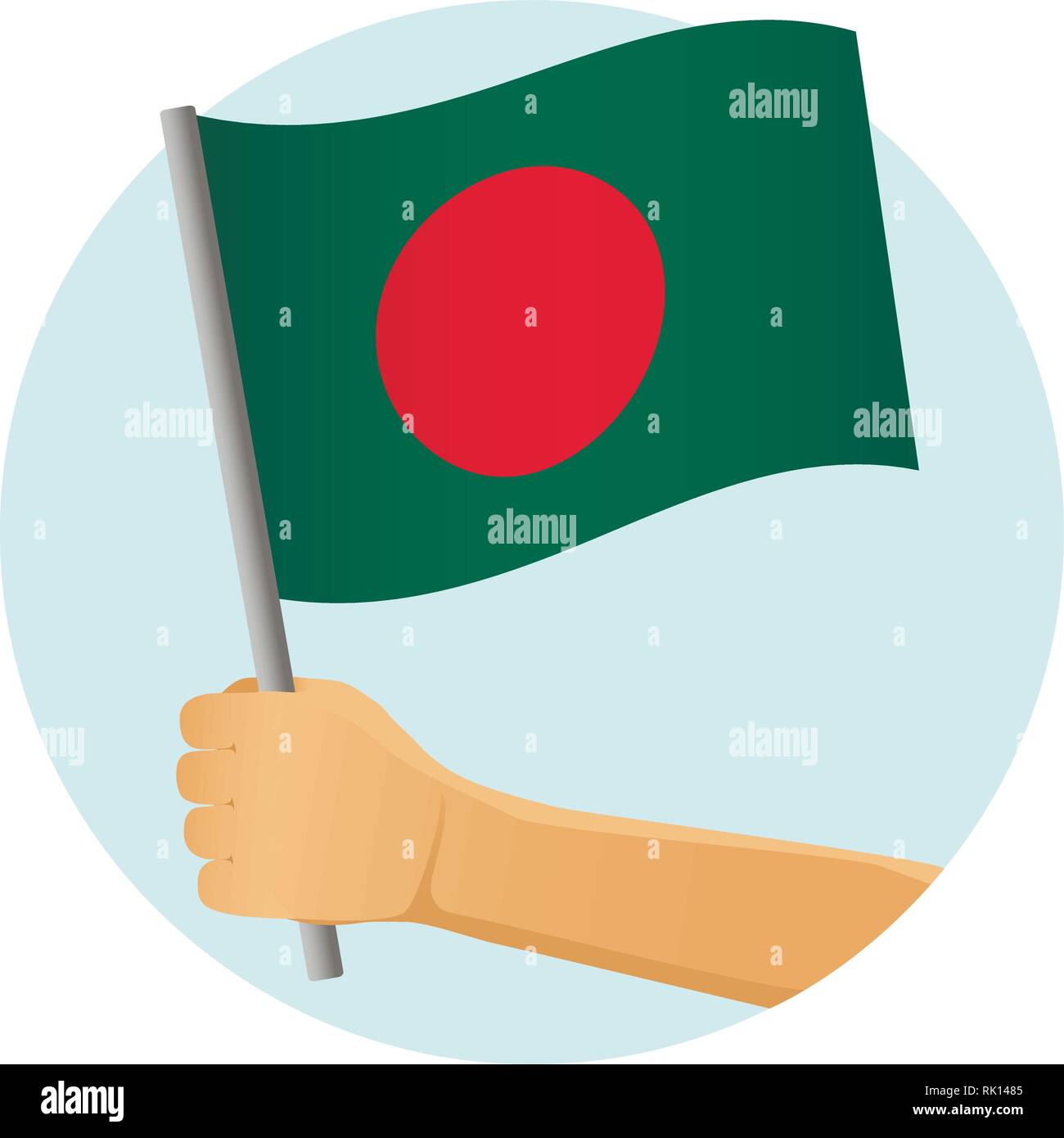 Bangladesh flag in hand. Patriotic background. National flag of ...