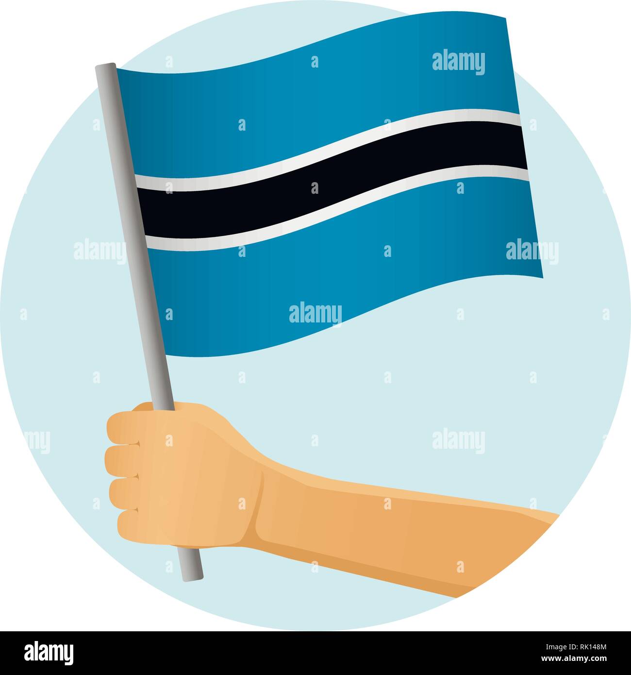 Botswana flag in hand. Patriotic background. National flag of Botswana vector illustration Stock ...