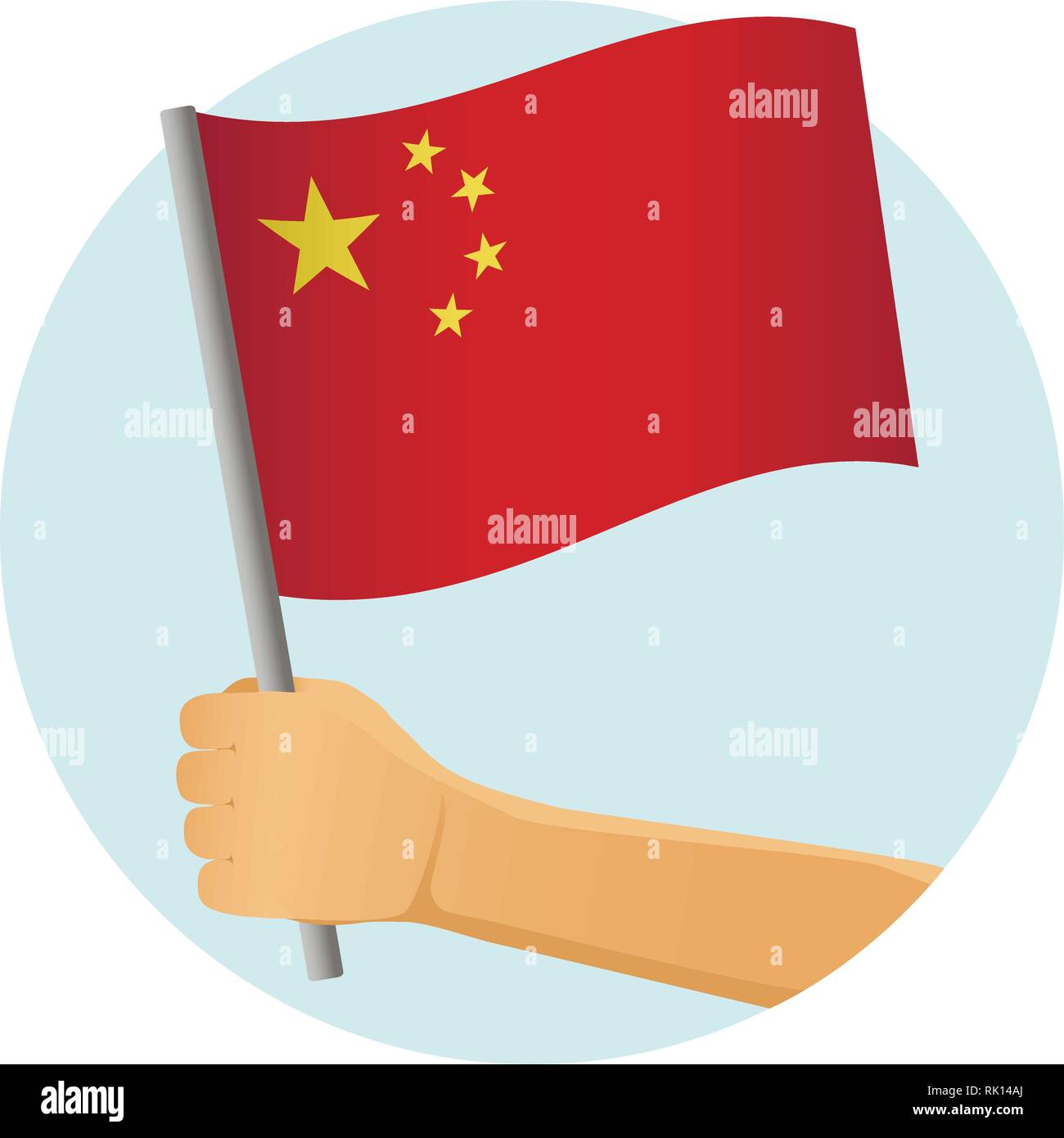 China flag in hand. Patriotic background. National flag of China vector ...