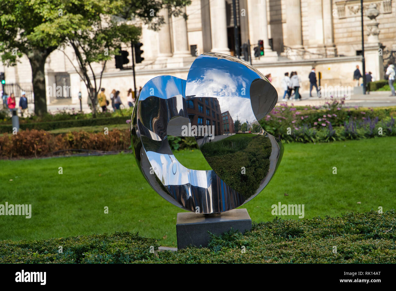 LONDON, UK - SEPTEMBER 9, 2018: Metal art sculpture. Walk through the ...