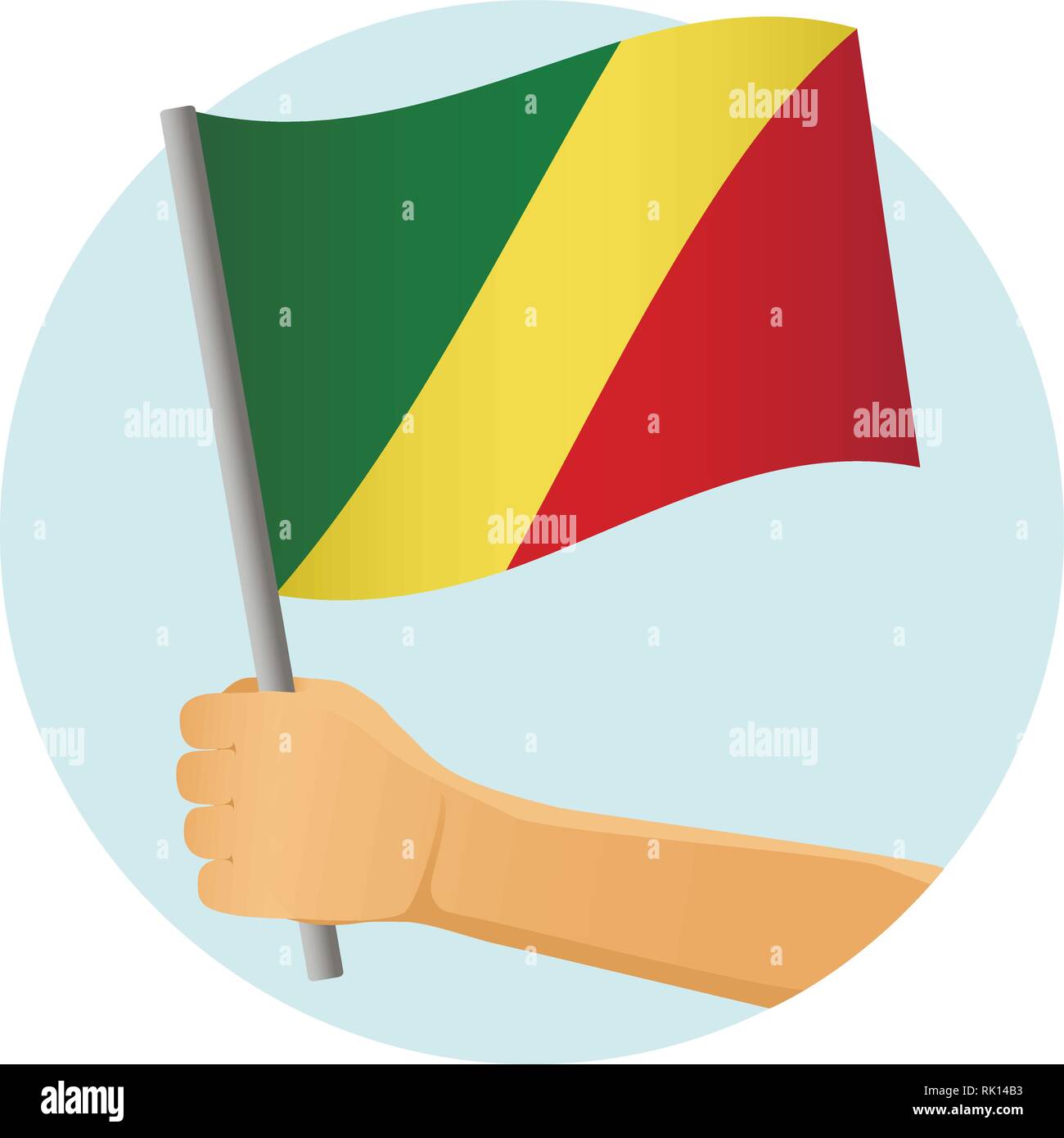 Congo flag in hand. Patriotic background. National flag of Congo vector ...