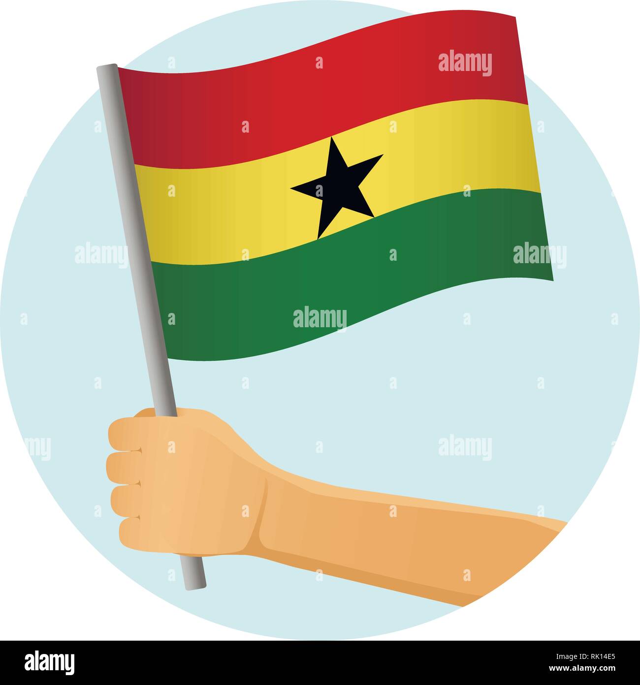 Ghana flag in hand. Patriotic background. National flag of Ghana vector ...