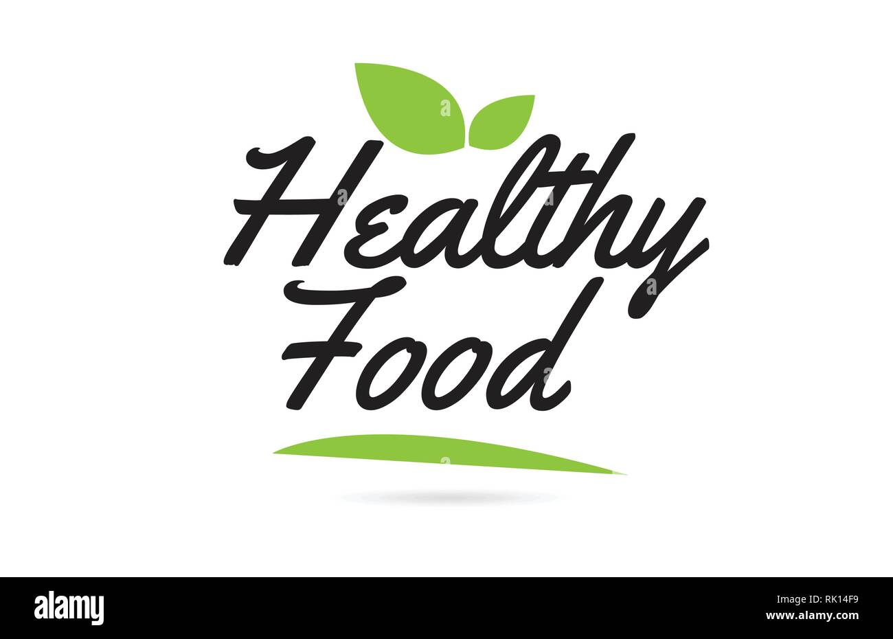 Healthy Food hand written word text for typography design in black ...