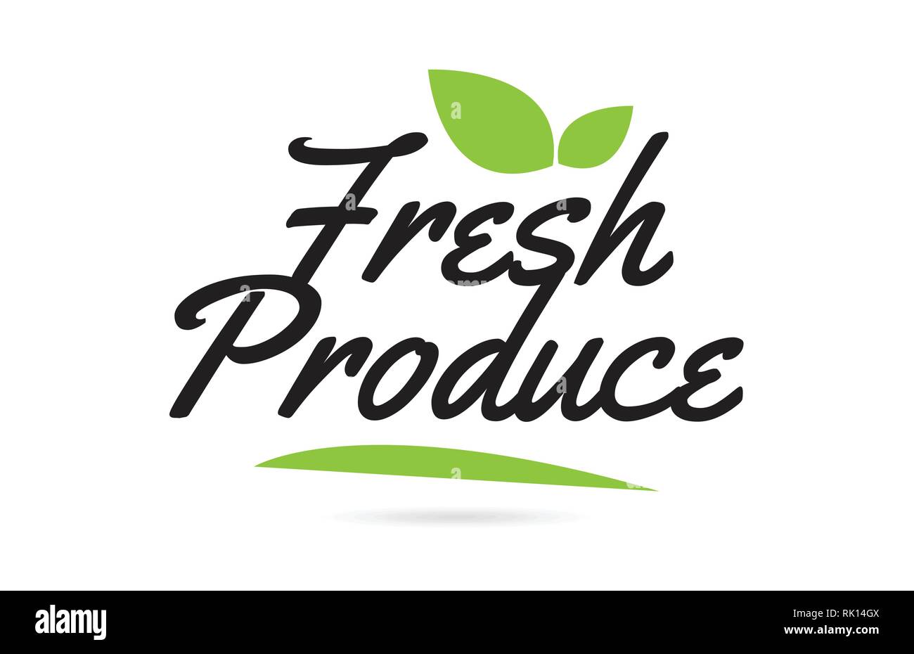 Fresh Produce hand written word text for typography design in black ...