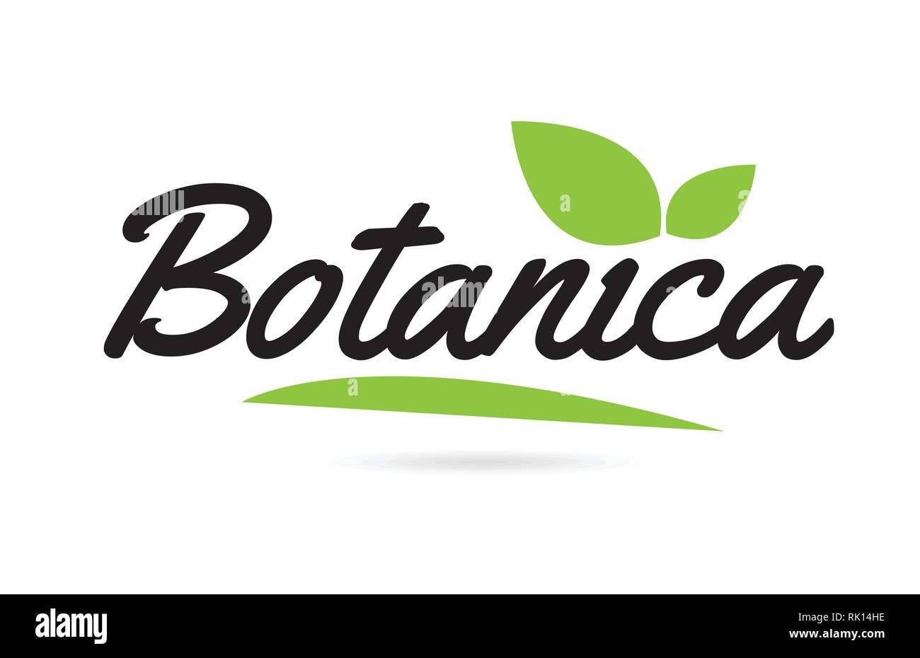 Botanica hand written word text for typography design in black color ...