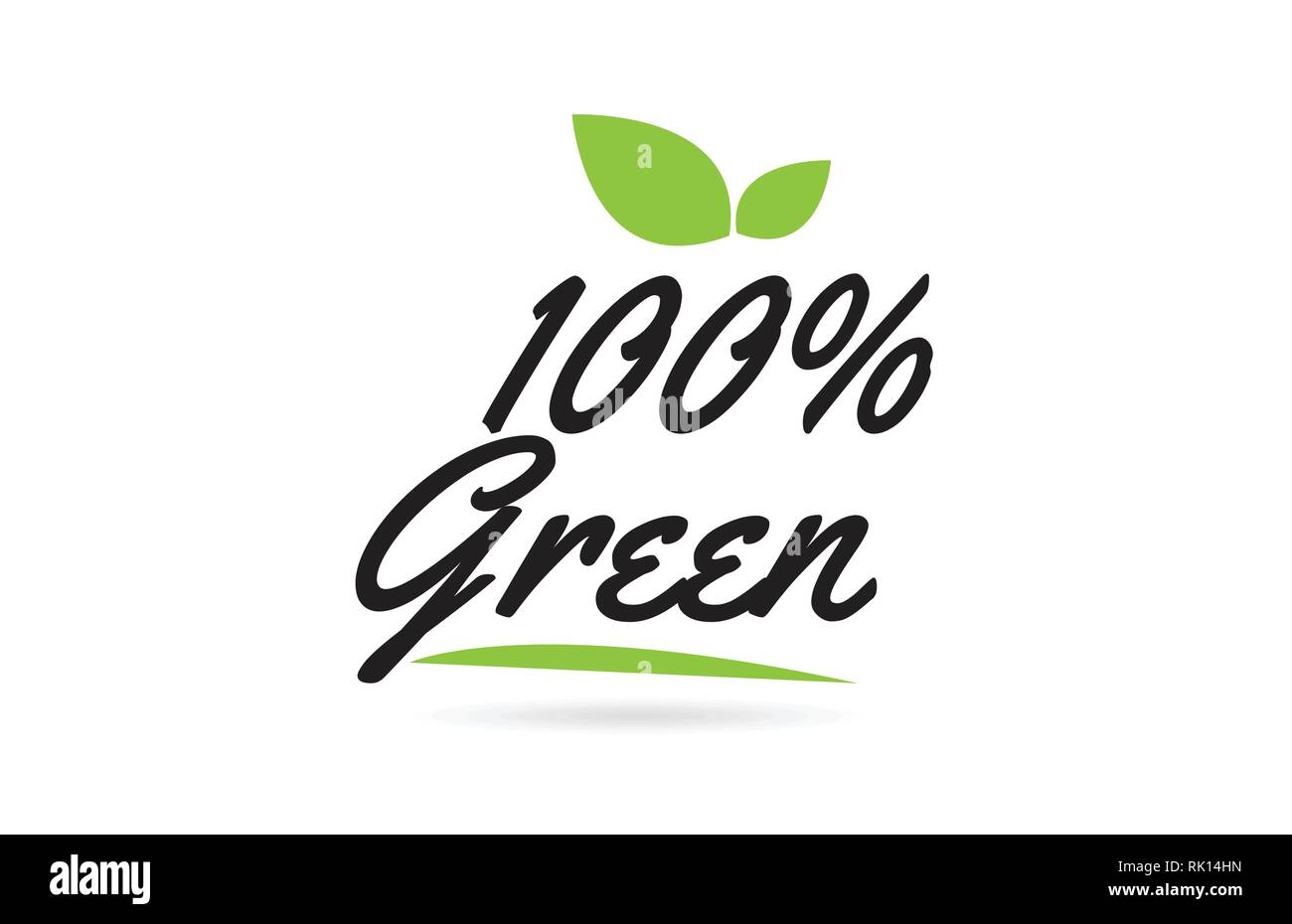 100% Green hand written word text for typography design in black color ...