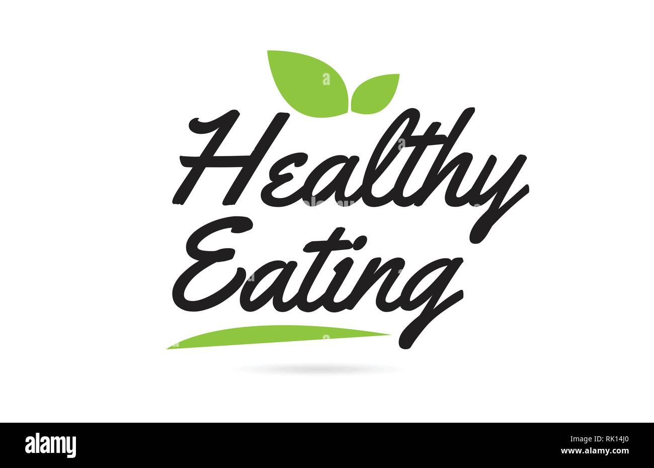Healthy Eating hand written word text for typography design in black ...