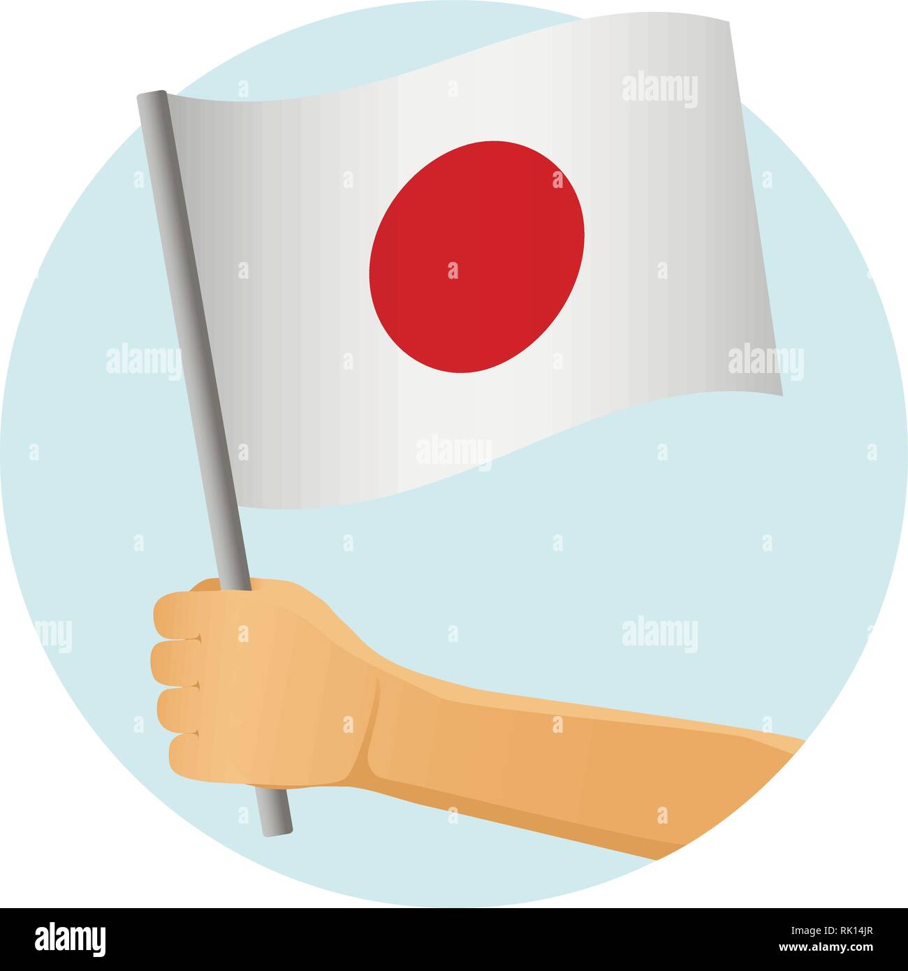 Japan flag in hand. Patriotic background. National flag of Japan vector ...